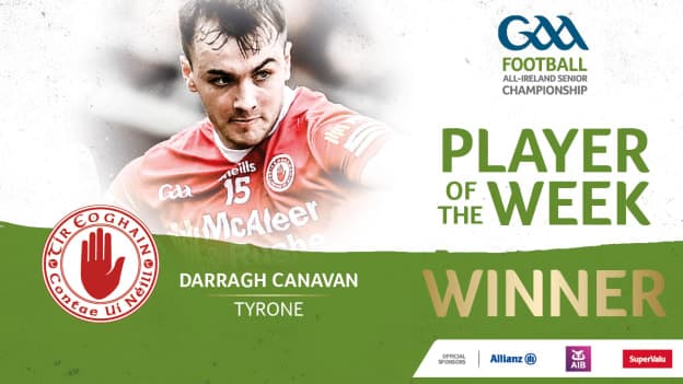 Darragh Canavan voted GAA.ie Footballer of the Week