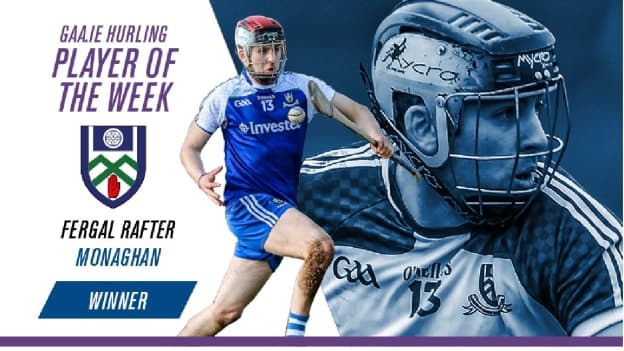 Monaghan's Fergal Rafter voted GAA.ie Hurler of the Week