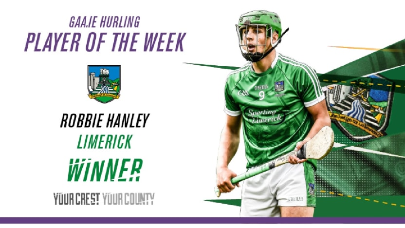 Robbie Hanley voted GAA.ie Hurler of the Week