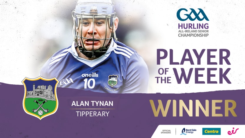 Alan Tynan voted GAA.ie Hurler of the Week