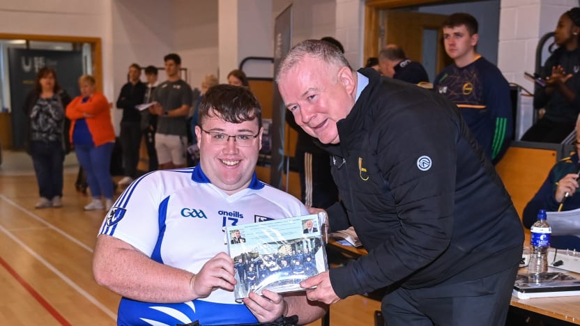 Shane Curran enjoying Wheelchair Hurling
