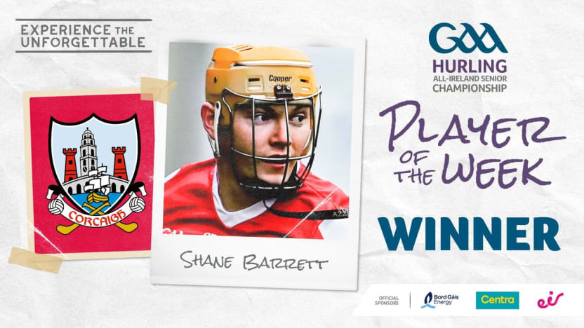 Shane Barrett voted GAA.ie Hurler of the Week