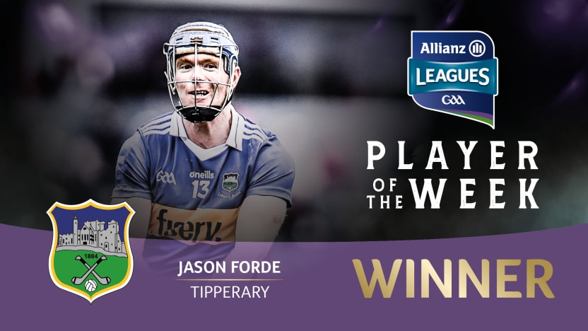 Jason Forde voted GAA.ie Hurler of the Week