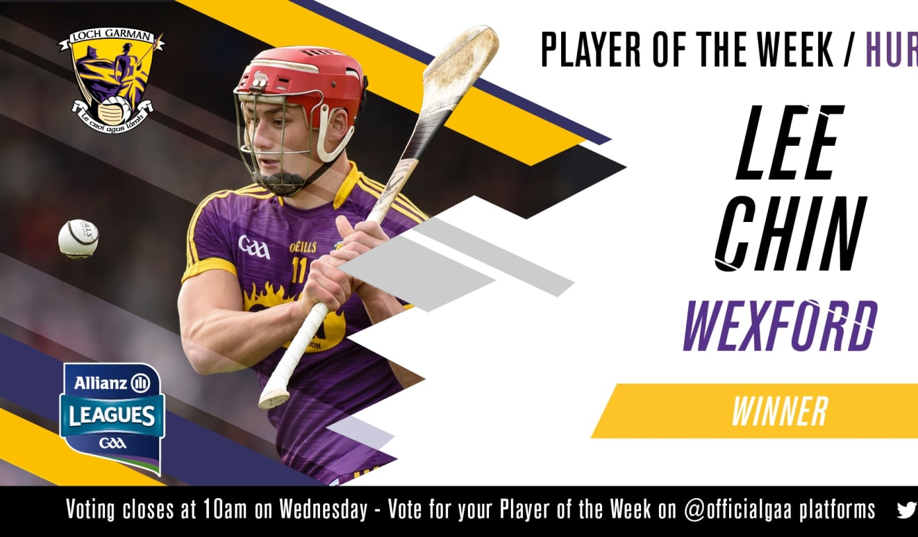 Lee Chin voted GAA.ie Hurler of the Week