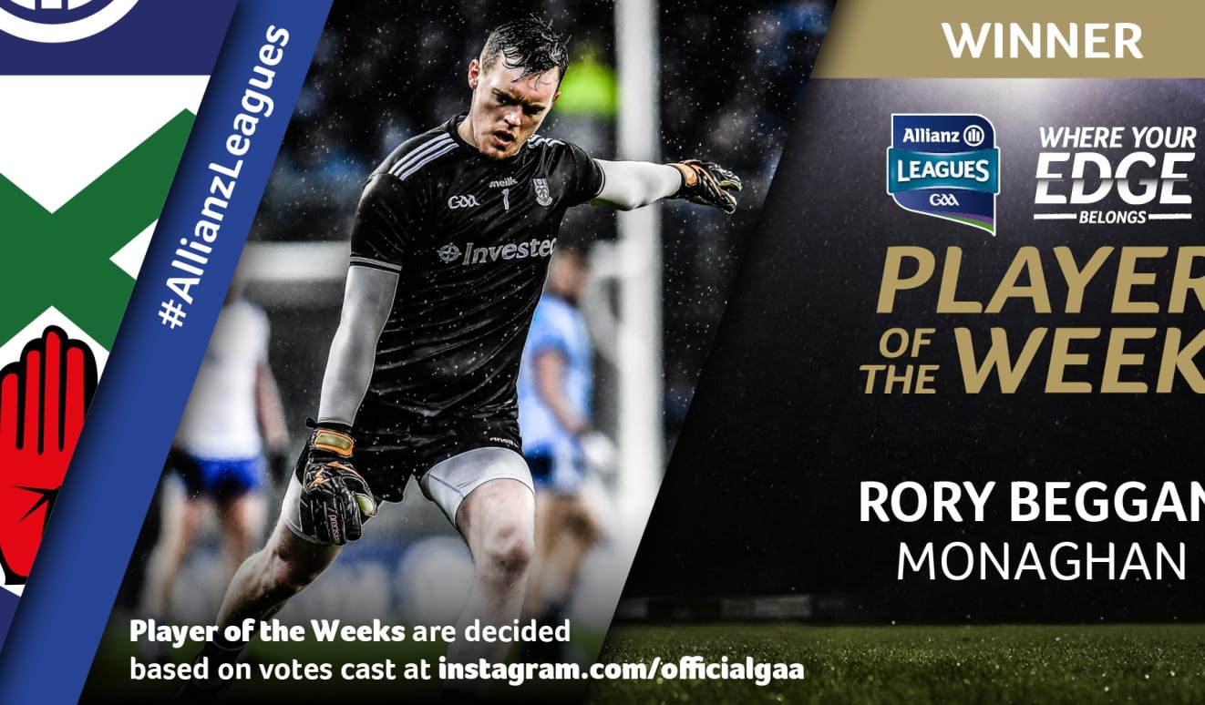Rory Beggan voted GAA.ie Footballer of the Week