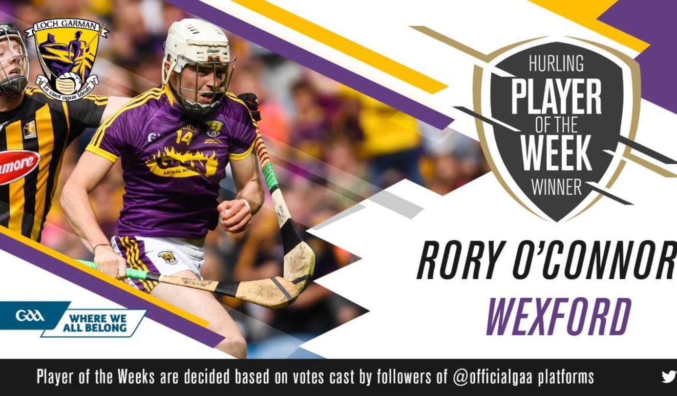 Rory O'Connor voted GAA.ie Hurler of the Week