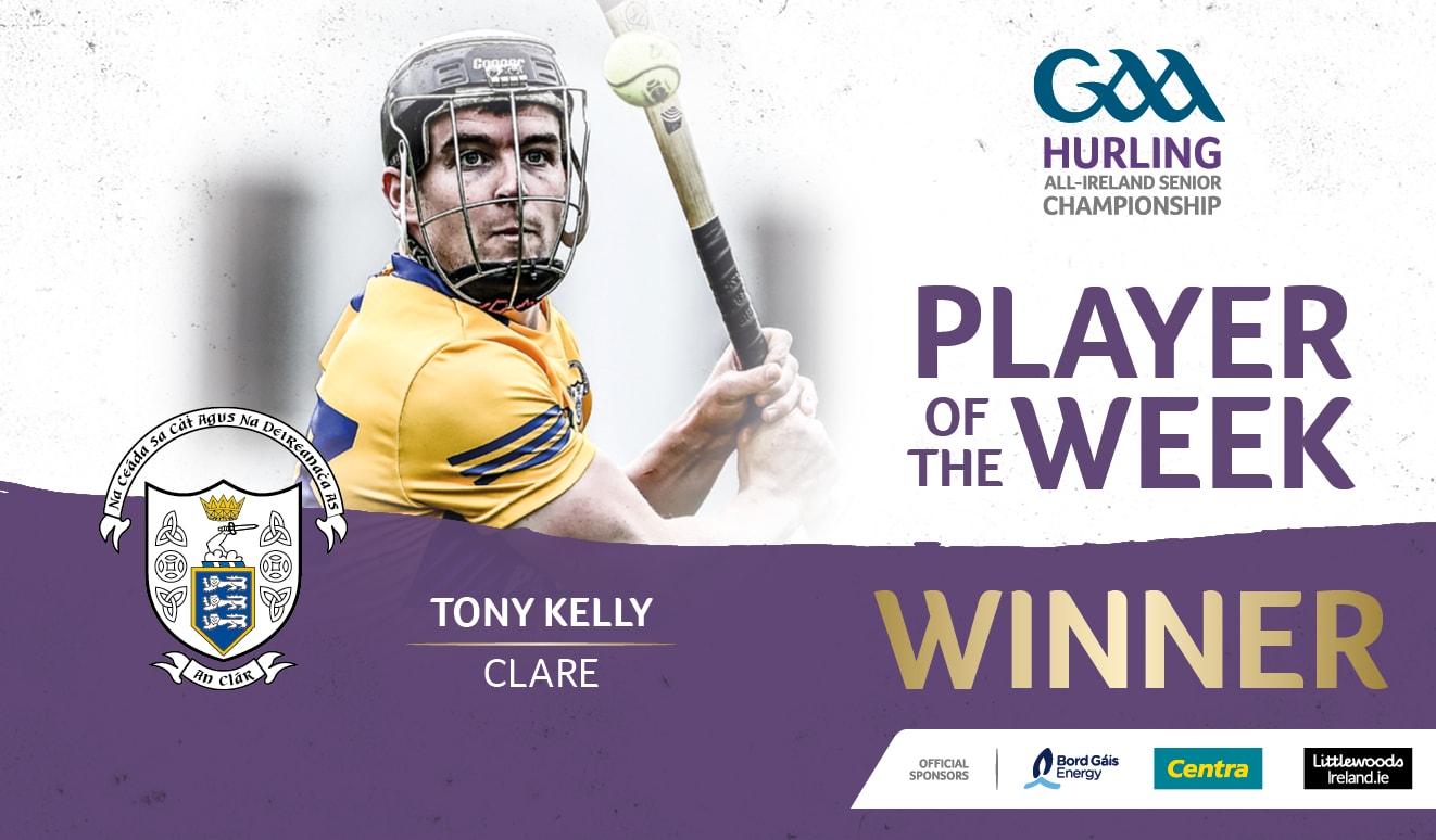 Tony Kelly voted GAA.ie Hurler of the Week