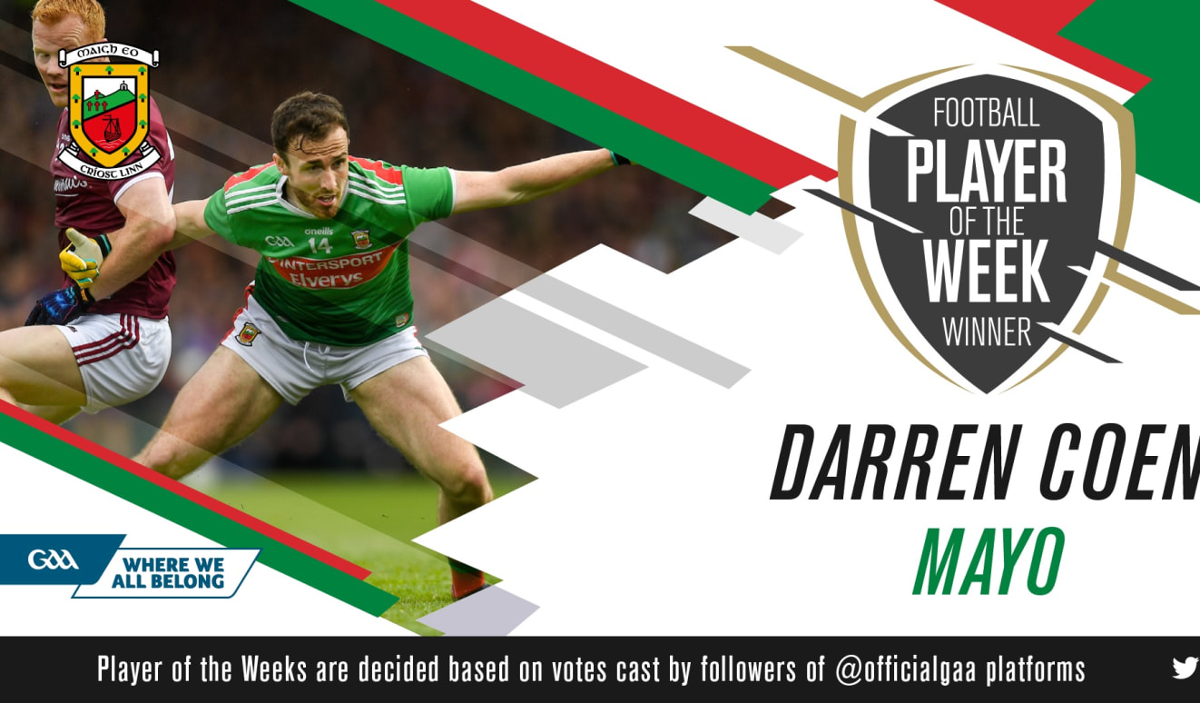 Darren Coen voted GAA.ie Footballer of the Week