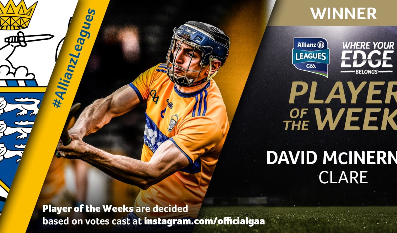 David McInerney voted GAA.ie Hurler of the Week