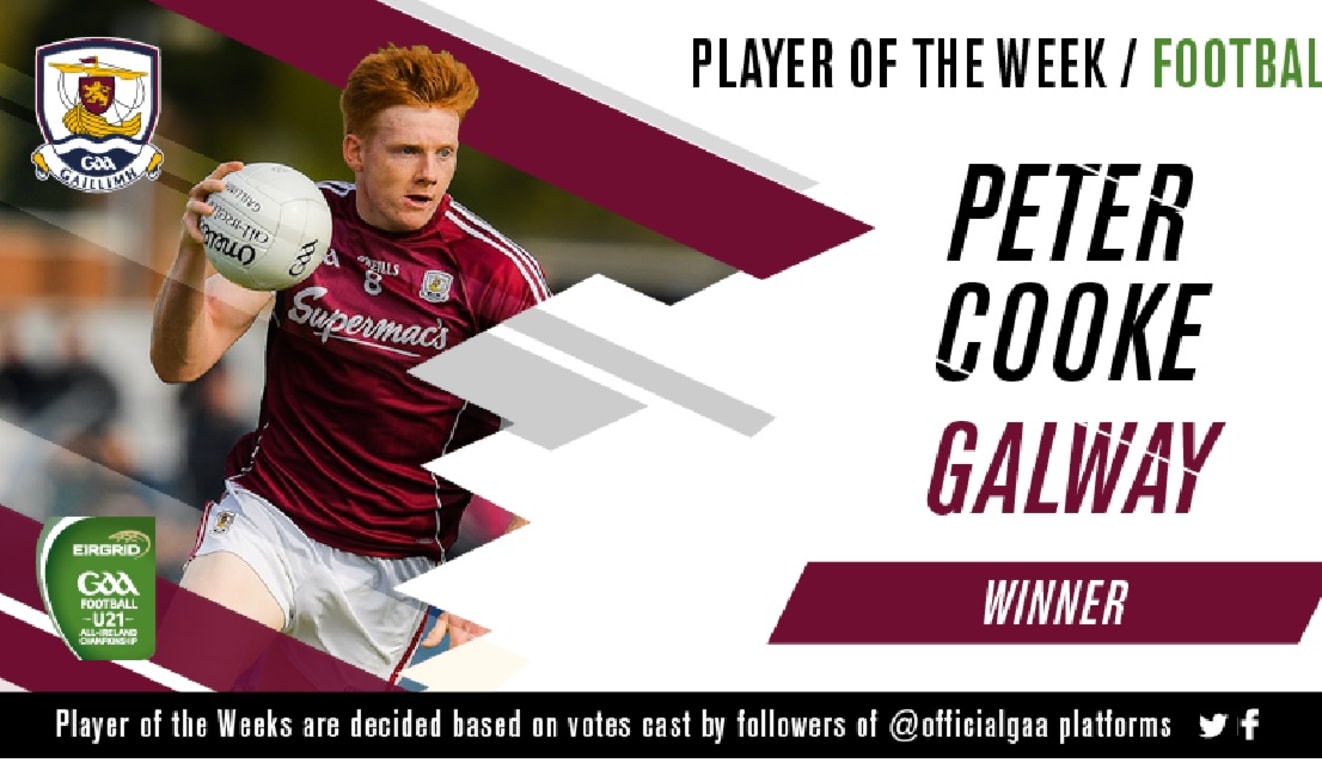 Peter Cooke voted GAA.ie Footballer of the Week