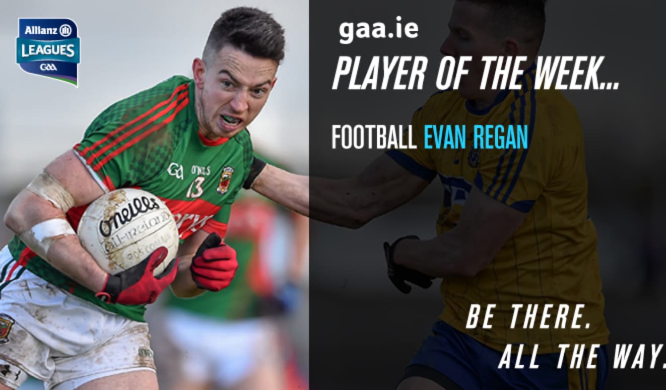 Mayo footballer Evan Regan triumphs in Player of the Week vote