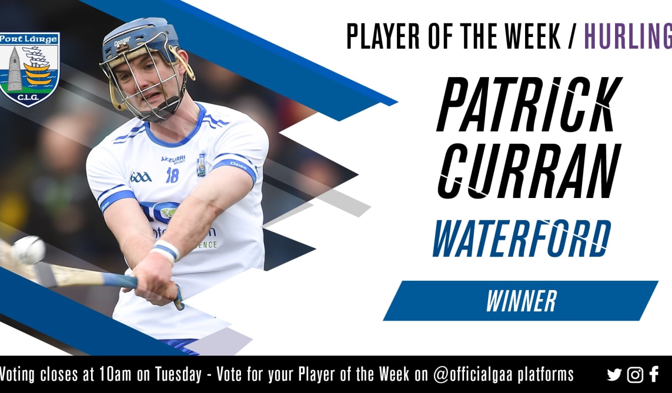 Patrick Curran voted GAA.ie Hurler of the Week