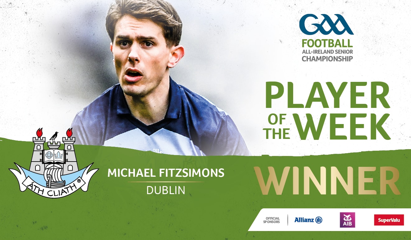 Michael Fitzsimons voted GAA.ie Footballer of the Week