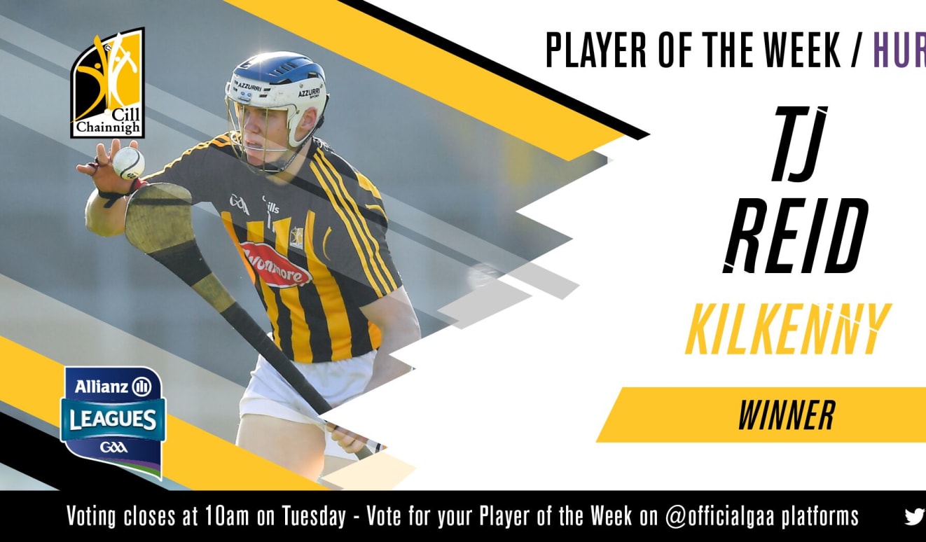 TJ Reid voted GAA.ie Hurler of the Week