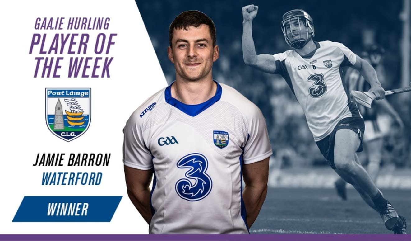 Jamie Barron voted GAA.ie Hurler of the Week