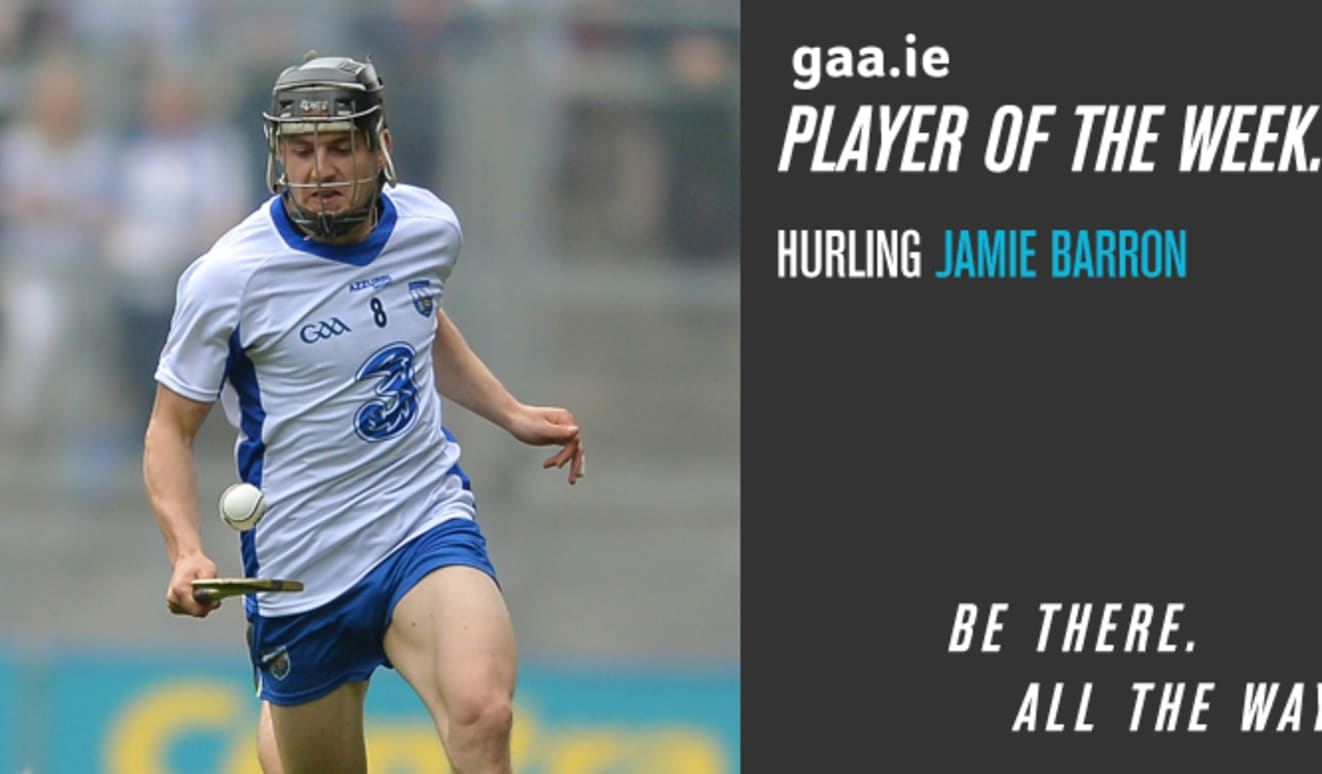 Jamie Barron voted GAA.ie Hurler of the Week